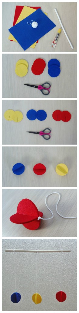 Móvil de bebé «Colores Primarios» (Tutorial) – DIY «Primary Colors ...